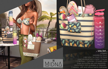 Second Life Marketplace - MIDNA - Isla Set - Bag - ROSE